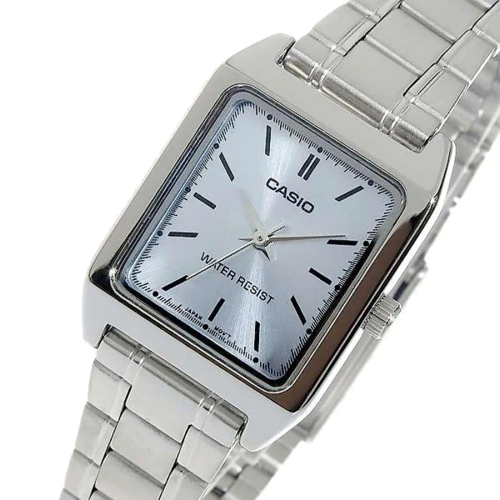 Reloj Casio Tank Análogo LTP-V007D-2E Acero - Dando la Hora - Dando La Hora