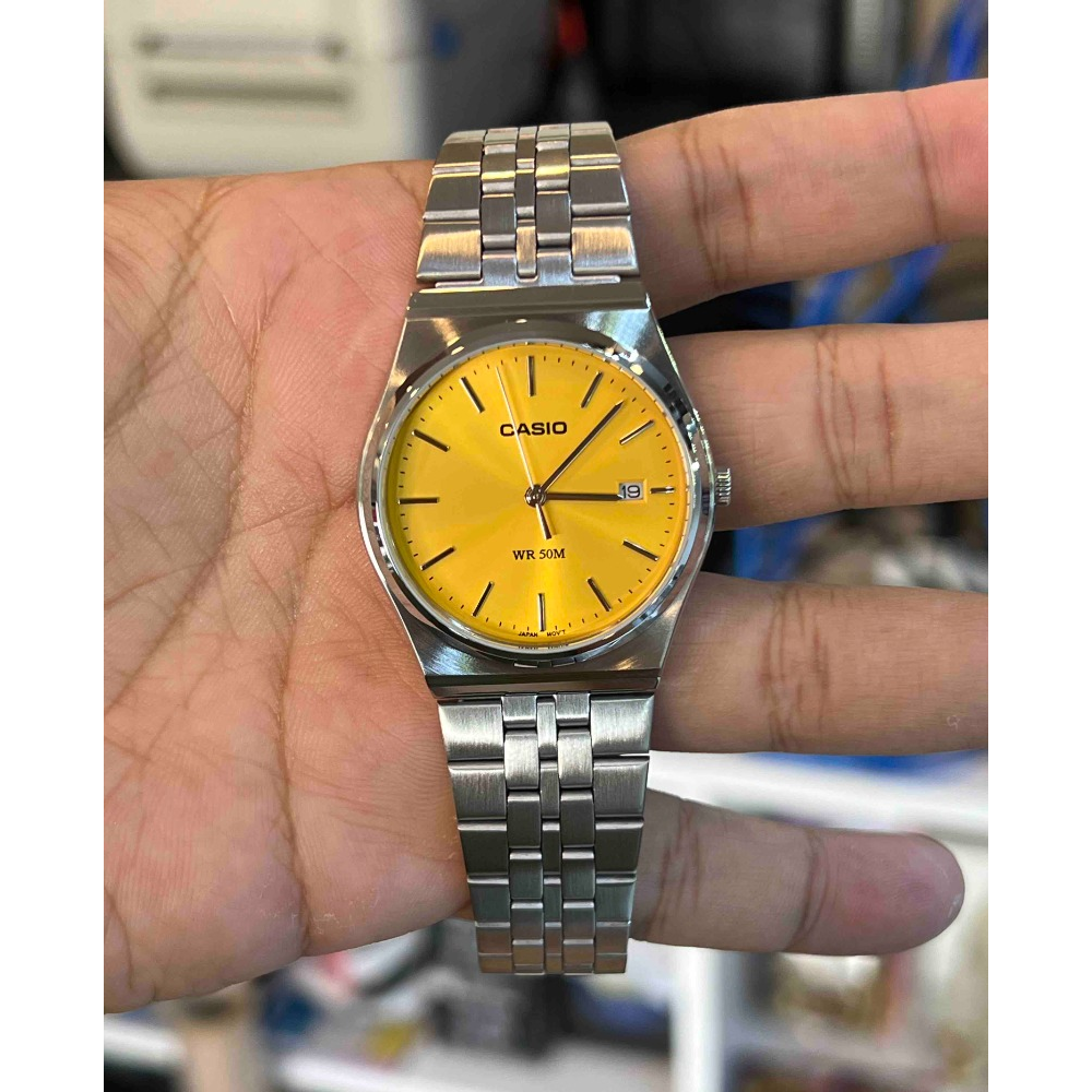 Reloj Casio Análogo MTP-B145D-9AV Amarillo 35mm - Dando la Hora - Dando ...