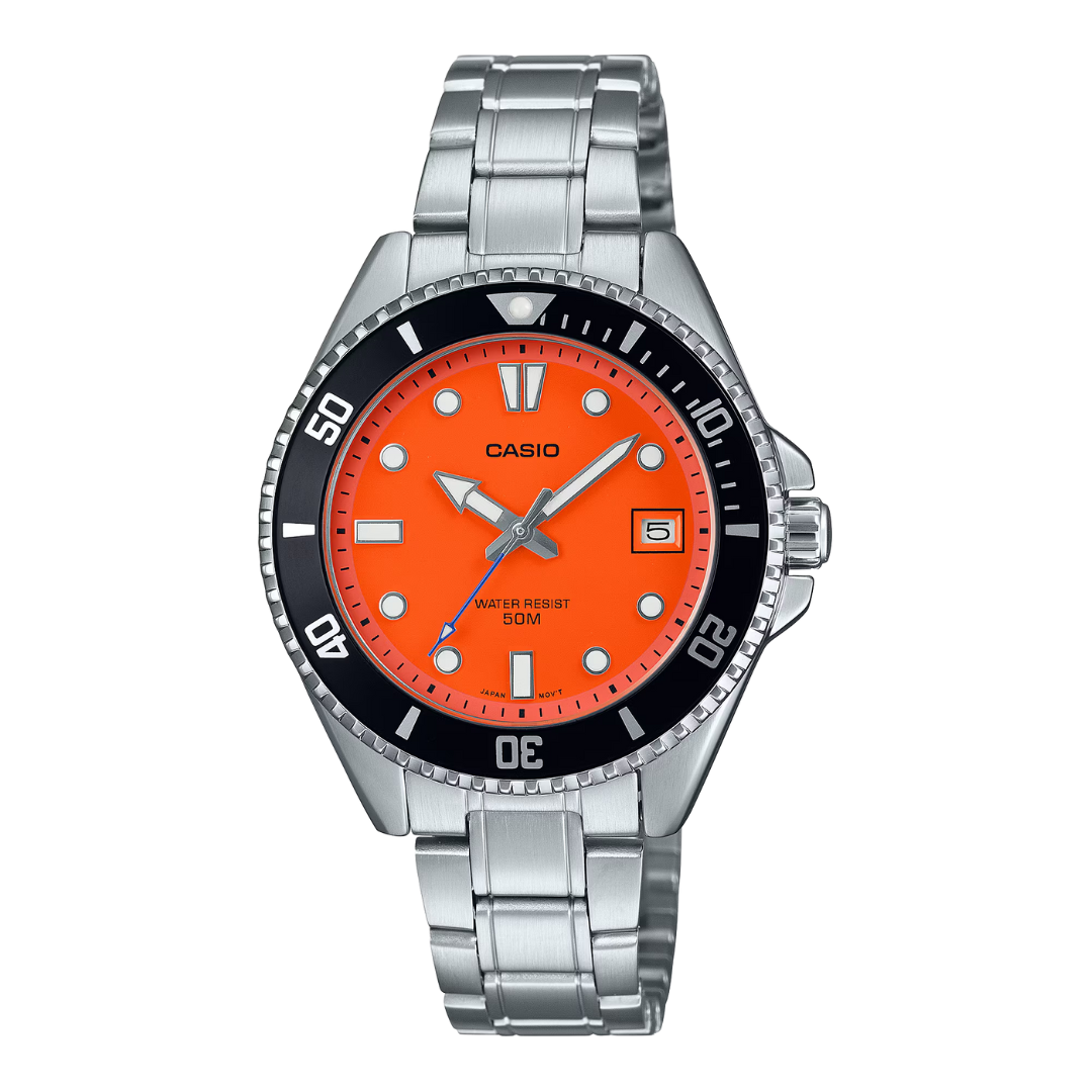 Reloj Casio Mini Marlin Duro MDV-10D-4A1 Naranja - Dando la Hora ...