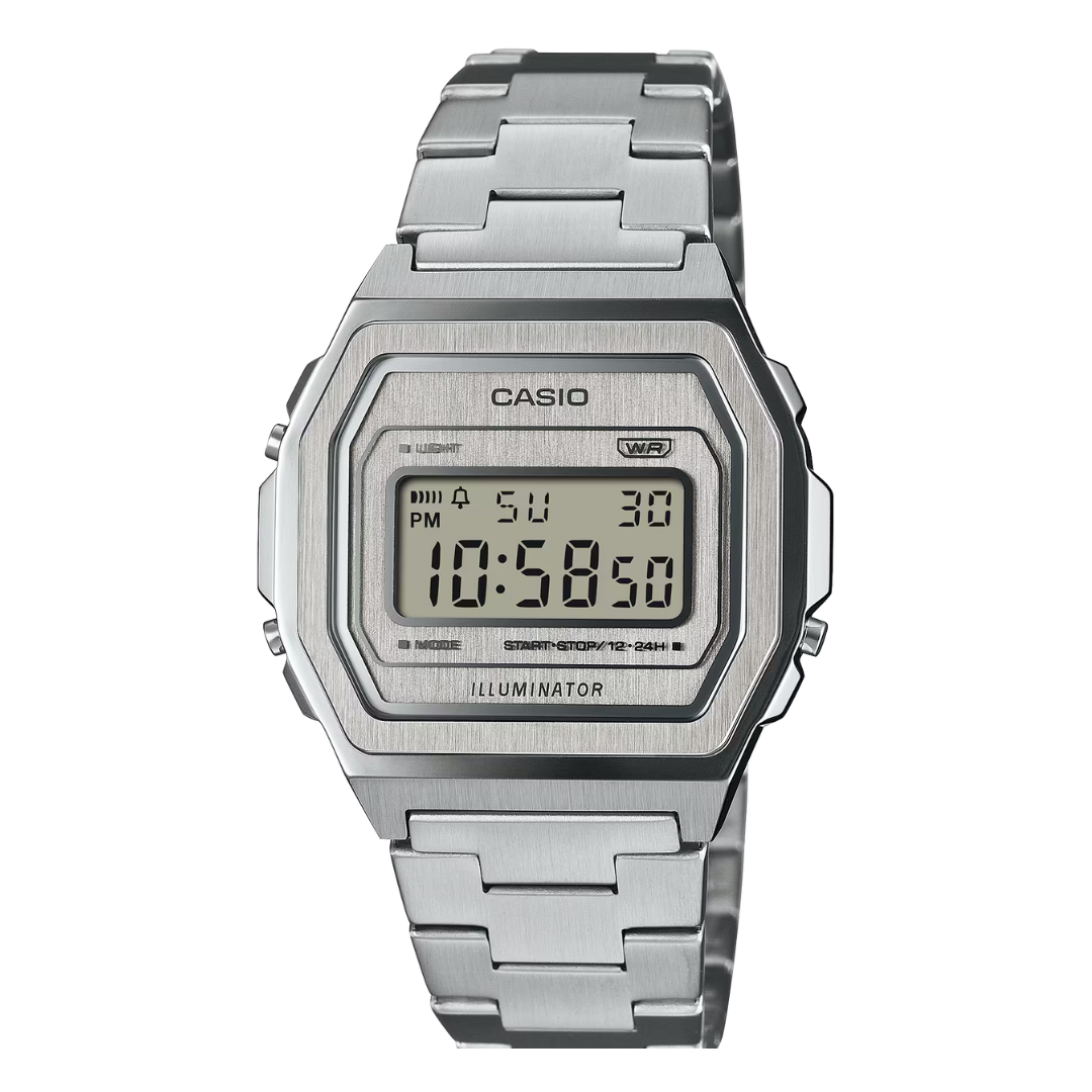 Reloj Casio Vintage A1000DN-7 Caja Metálica Plateado - Dando La Hora