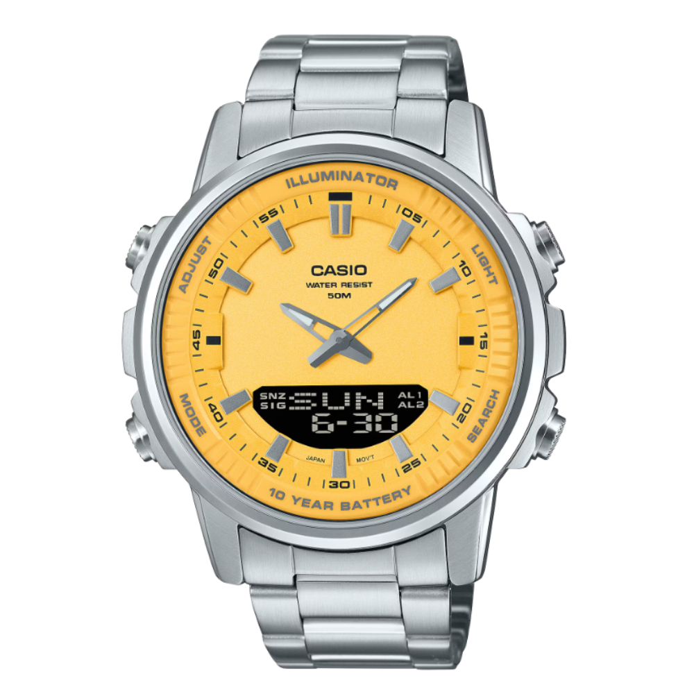 Casio Análogo-Digital AMW-880D-9AV Amarillo - Dando la Hora - Dando La Hora