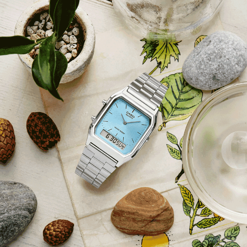 Reloj Casio Vintage AQ-230A-2A1MQY Analogo Digital Ice Blue - Dando La Hora