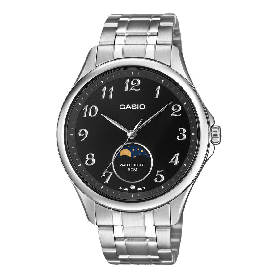 Reloj Casio Análogo MTP-M110D-1AV Moonphase Acero 40mm – Dando La Hora