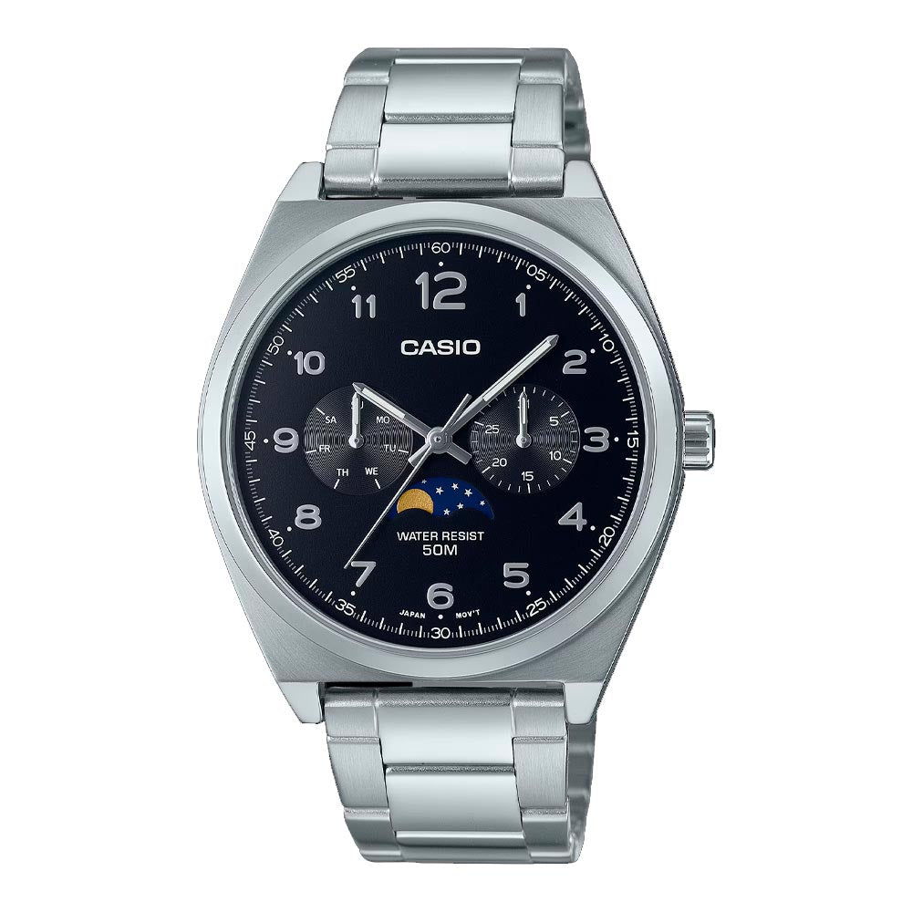 Reloj Casio Análogo MTP-M300D-1AVDF Moonphase Acero 40mm - Dando la ...