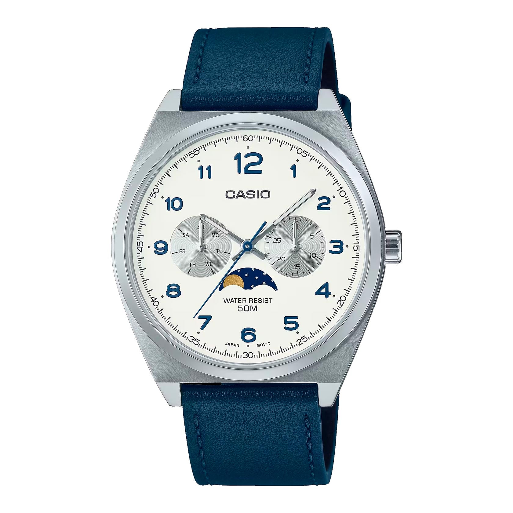 Reloj Casio Análogo MTP-M300L-7AVDF Moonphase Acero 40mm - Dando la ...