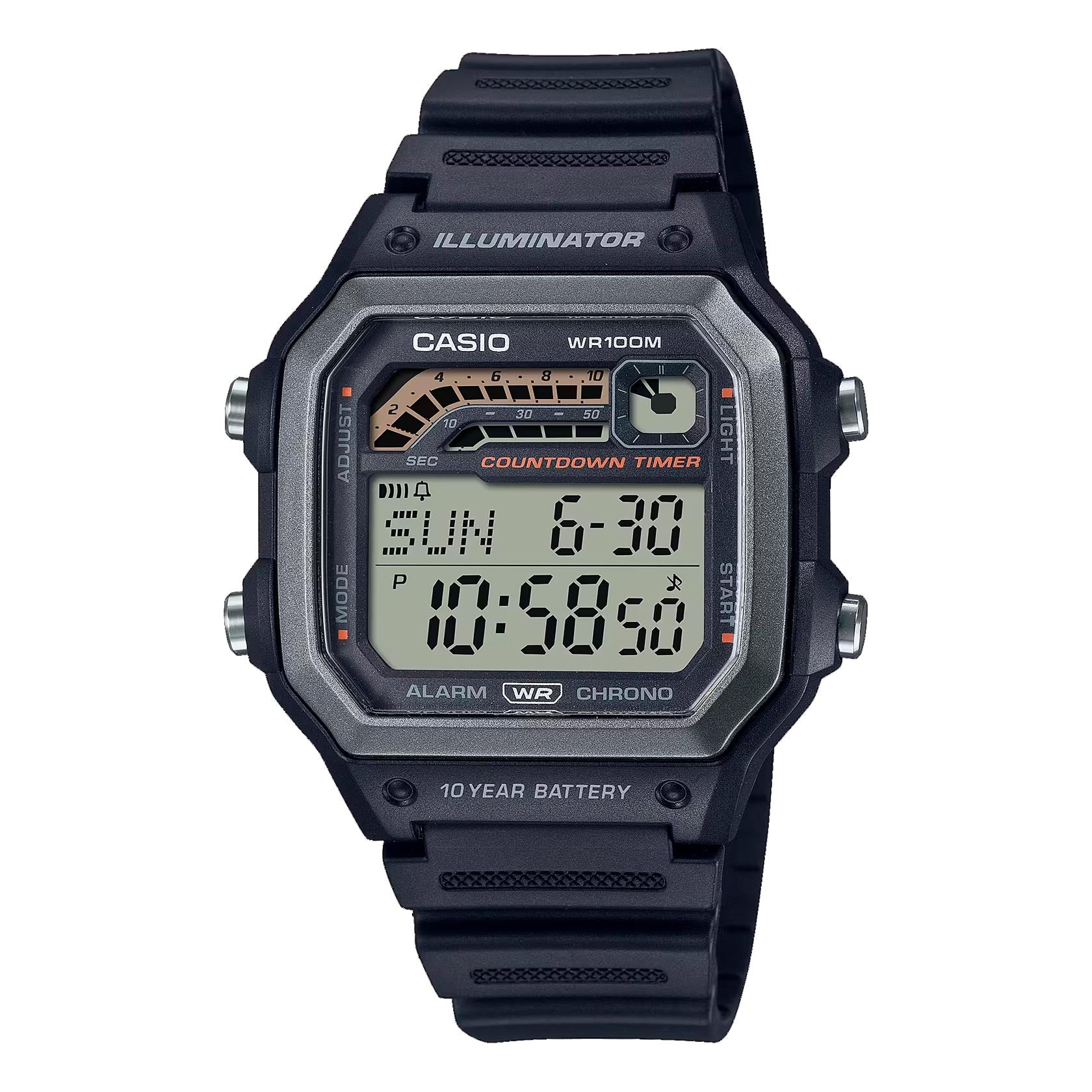 Reloj Casio Vintage Countdown Timer WS-1600H-1AV Gris - Dando la Hora ...