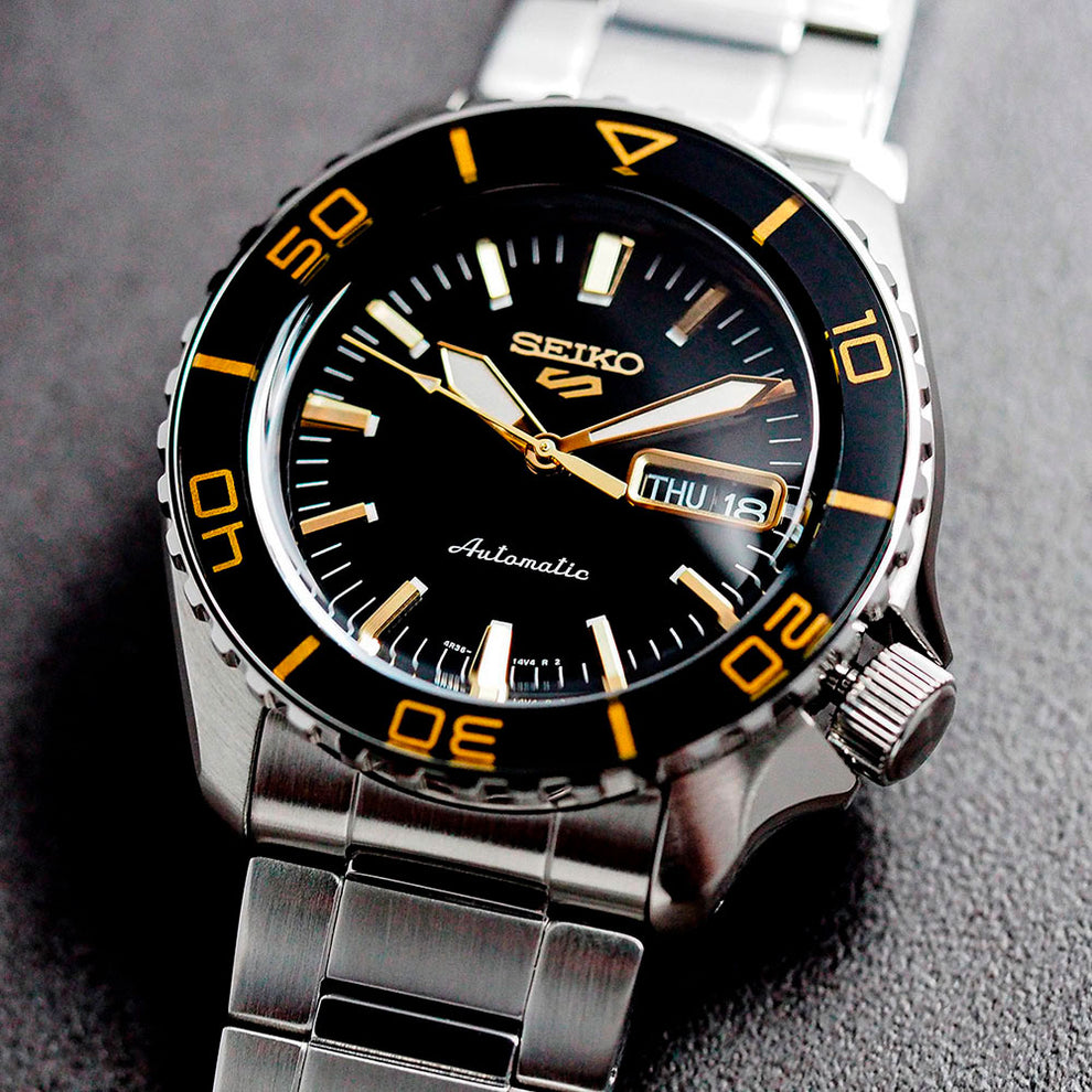Reloj Seiko Análogo Automático SRPK99K1 Negro y Dorado 42,5mm – Dando ...