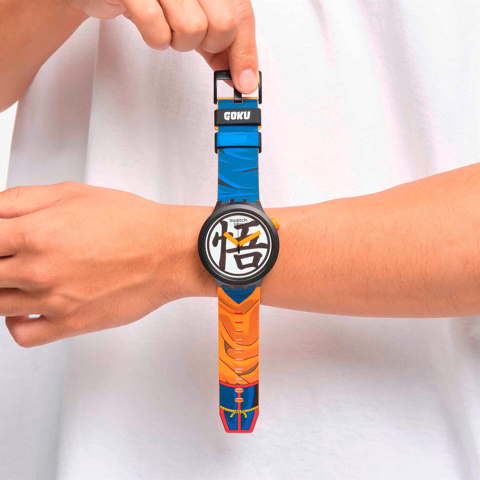 Reloj Swatch x Dragon Ball Z SB01Z101 Goku 47mm - Dando la Hora – Dando ...