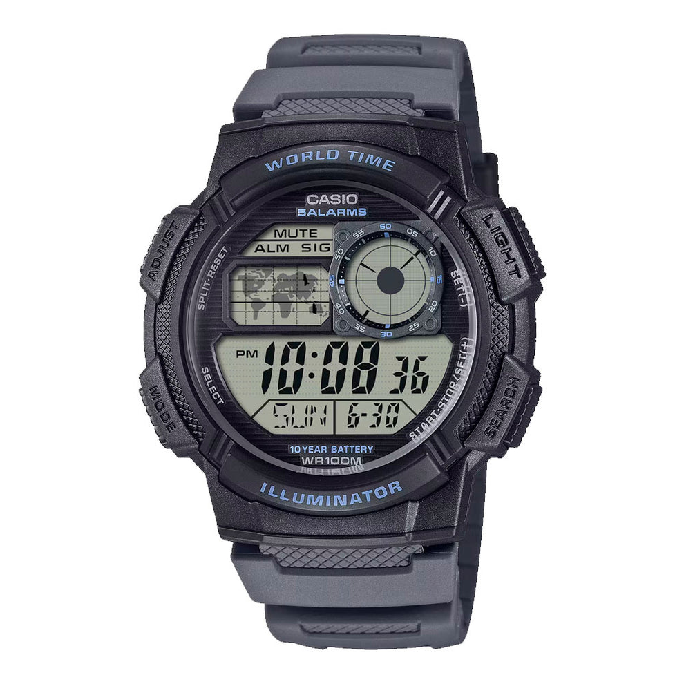 Reloj World Time Casio Vintage AE-1000W-8AV Gris – Dando La Hora