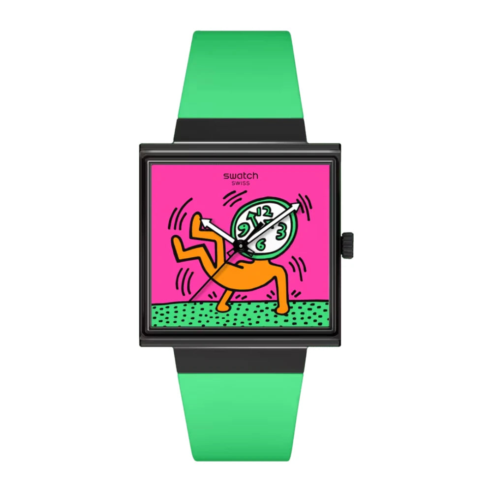 Reloj Swatch BREAKS OFF SO34Z102 colab. Keith Haring – Dando La Hora