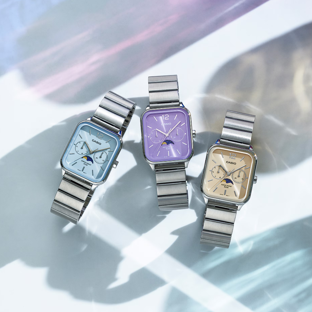 Reloj Casio Análogo Mtp M305d 9av Moonphase Acero 40mm Dando La Hora Dando La Hora