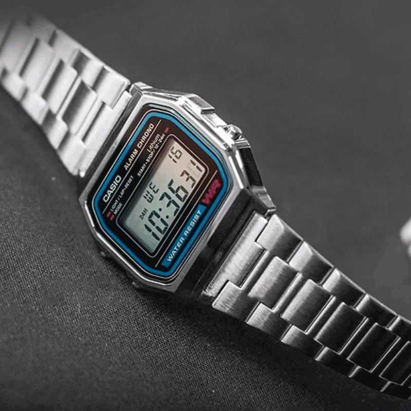 Reloj Casio Vintage A158WA-1DF Azul/Plateado - Dando la Hora – Dando La Hora