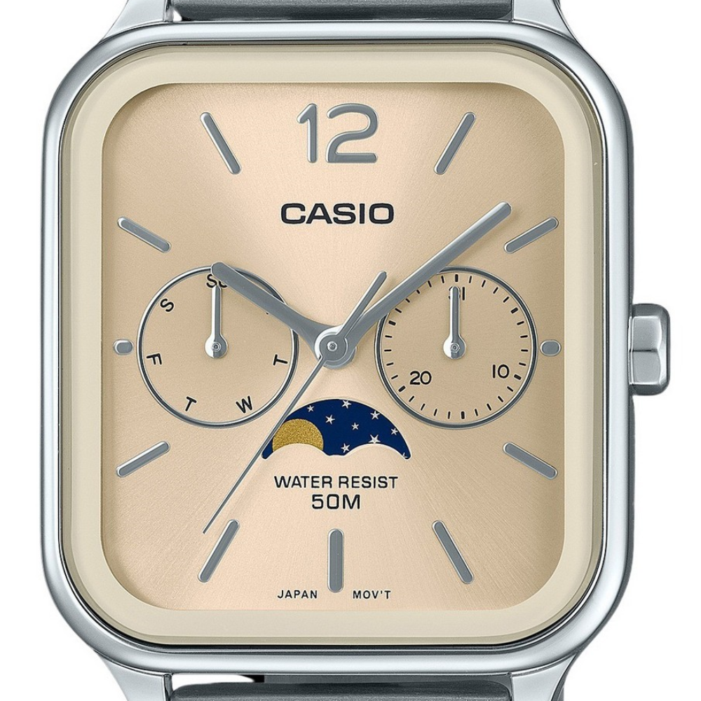 Reloj Casio Análogo MTP-M305D-9AV Moonphase Acero 40mm - Dando la Hora ...