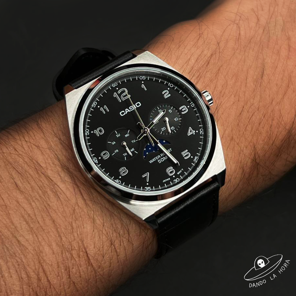 Reloj Casio Análogo MTP-M300l-1AVDF Moonphase Acero 40mm - Dando la ...