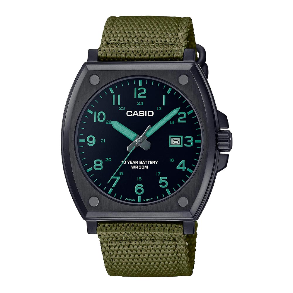 Reloj Casio Análogo MTP-E715C-3AVDF Dial Negro Nylon - Dando la Hora ...