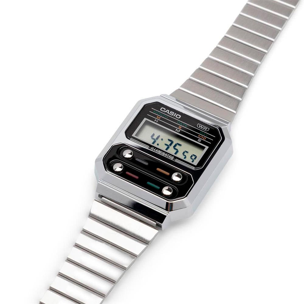 Reloj Casio Vintage A100WE-1ADF Alien F-100 Plateado - Dando la Hora ...