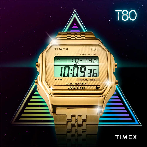 Reloj Timex Indiglo T80 Vintage TW2R79200 Dorado - Dando la Hora - Dando La Hora